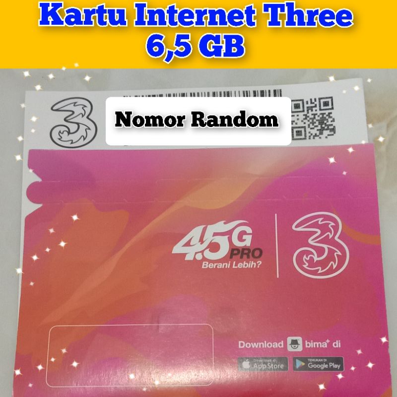 Jual KARTU INTERNET THREE 6,5GB(5+1,5 lokal)KARTU PERDANA INTERNET ...
