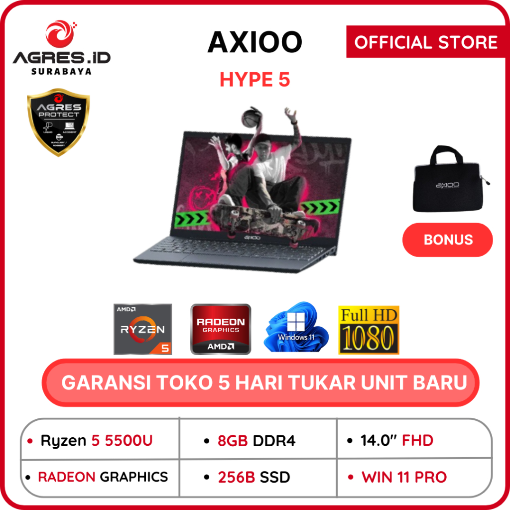 Jual AXIOO Hype 5 Ryzen 5 5560 RAM 8GB 256GB SSD 14.0 inch FHD Windows ...