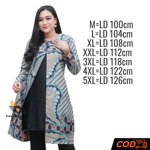 Jual Bangsawan-Baju Tunik Batik Wanita Modern Keraton Biru Jumbo ...