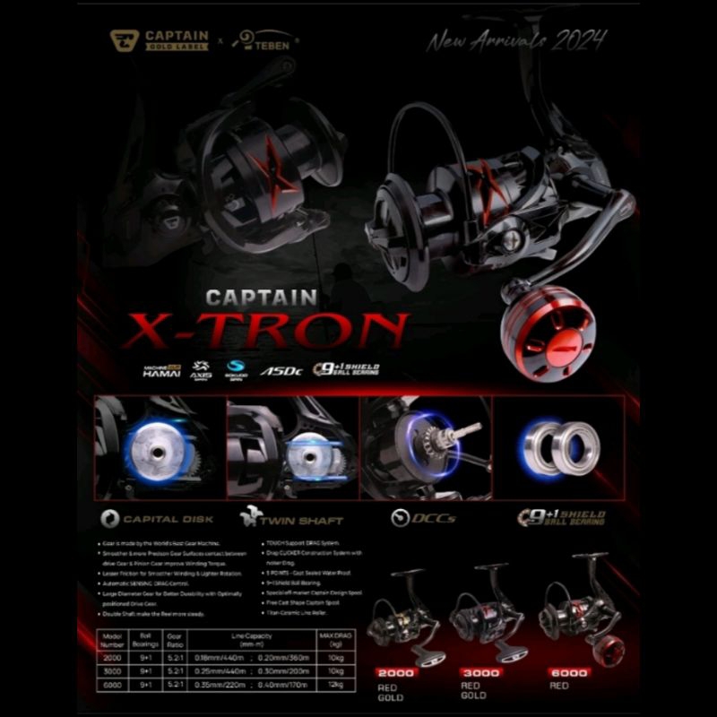Jual REEL CAPTAIN XTRON 2000 3000 6000 | Shopee Indonesia