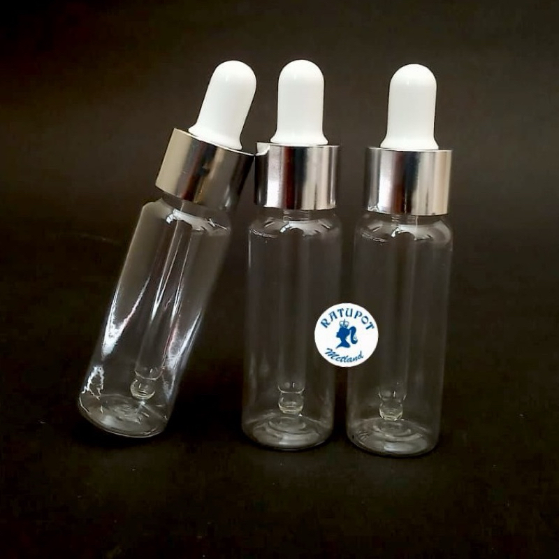 Jual botol serum plastik 20 mp bening pipet silver | Shopee Indonesia