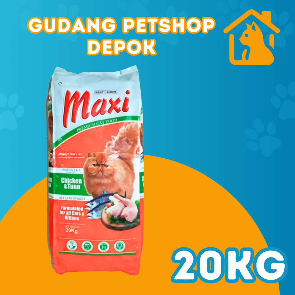 Jual Maxi Cat Food 20 KG Chicken and Tuna Chicken Turkey makanan kucing ...