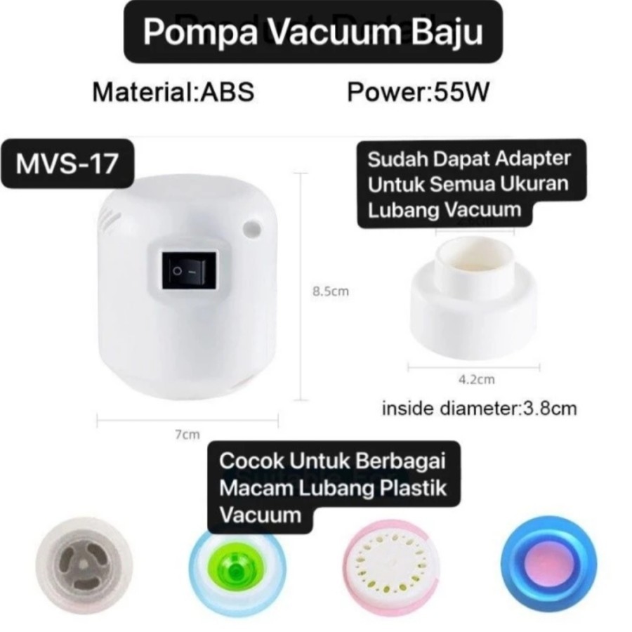 Jual Mesin Alat Pompa Vakum Baju Design Mini Portabel Colokan Listrik ...