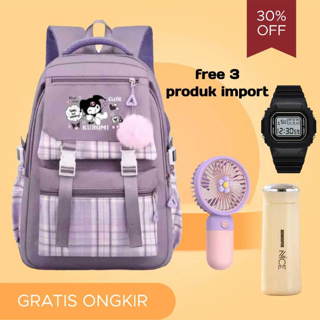 Jual Tas ransel terbaru motif cantik ransel sekolah sd,smp,sma tas kuromi | Shopee Indonesia