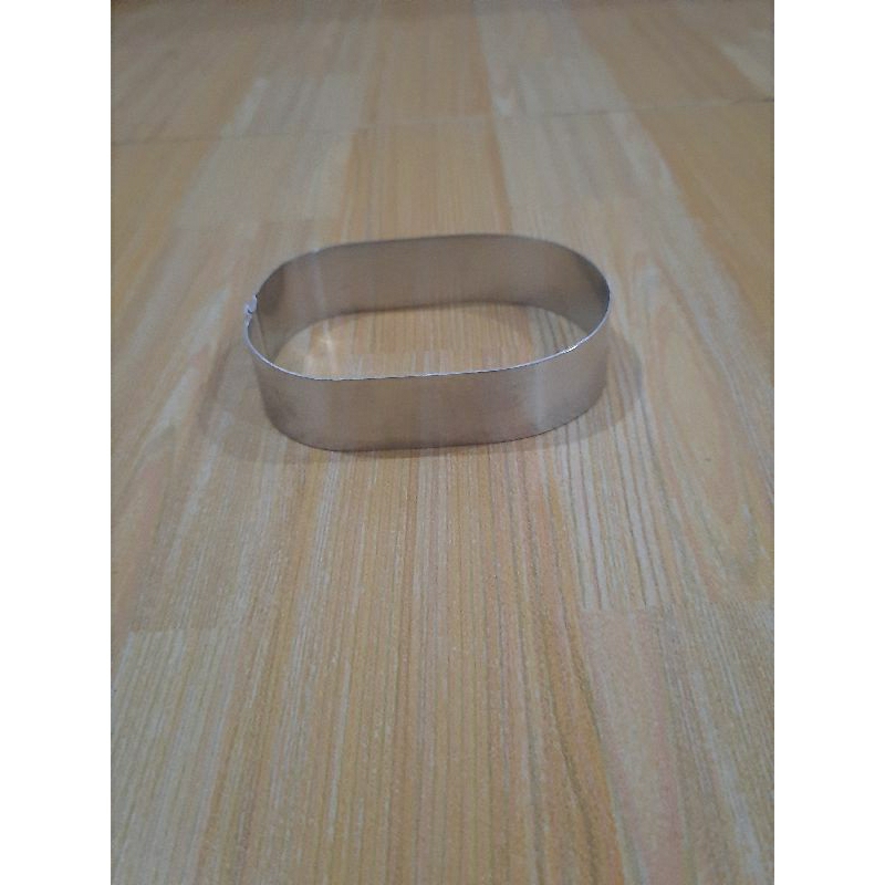 Jual cetakan roti oval ukuran 12x8cm / cetakan roti burger oval / ring ...
