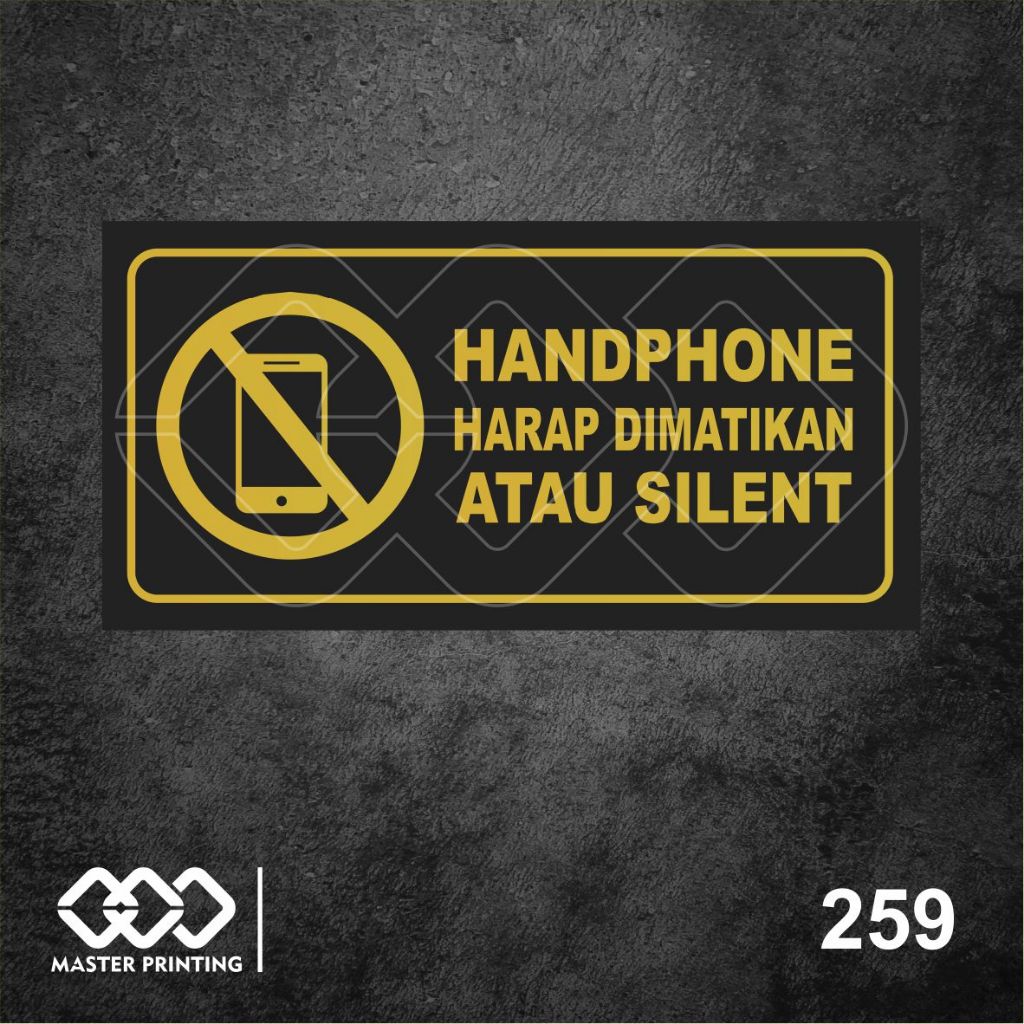 Jual 259 - Stiker Handphone Harap Dimatikan, Matikan HP, Sticker Vinyl ...