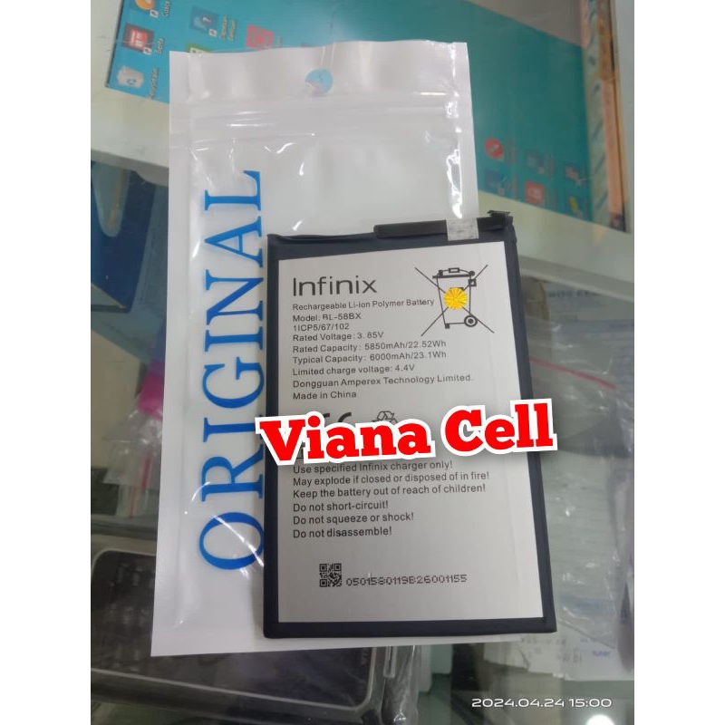 Jual baterai infinix Hot 10S NFC S689 BL58BX batu batre batrei battery ...