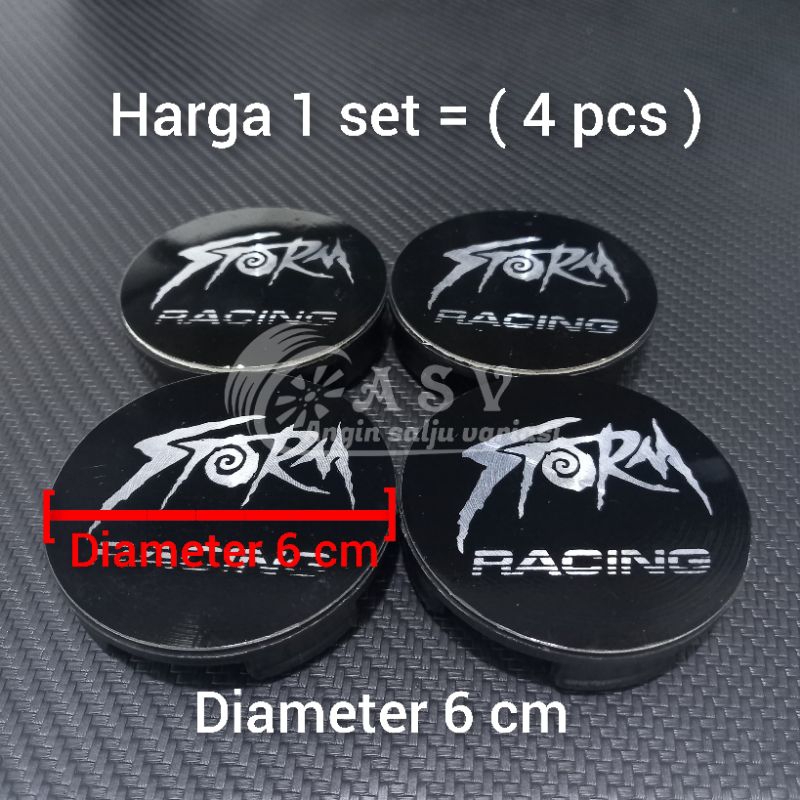 Jual dop roda tutup velg racing mobil variasi storm latar hitam ...