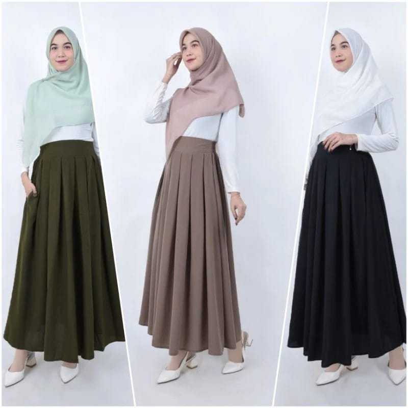 Jual Rok panjang remple fashion muslim premium jumbo / Rok wanita ...