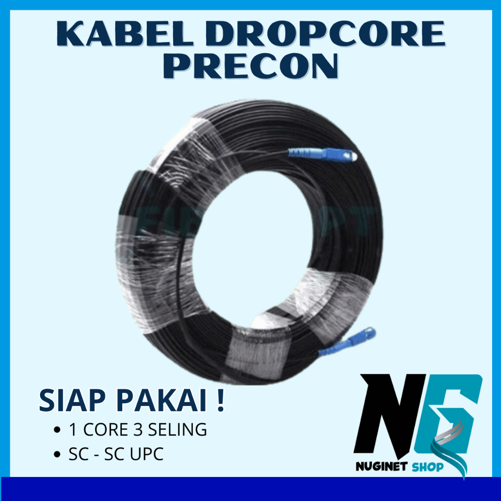 Jual Kabel FO Dropcore Precon 40M 1 core 3 Seling FTTH Fiber optik SIAP ...