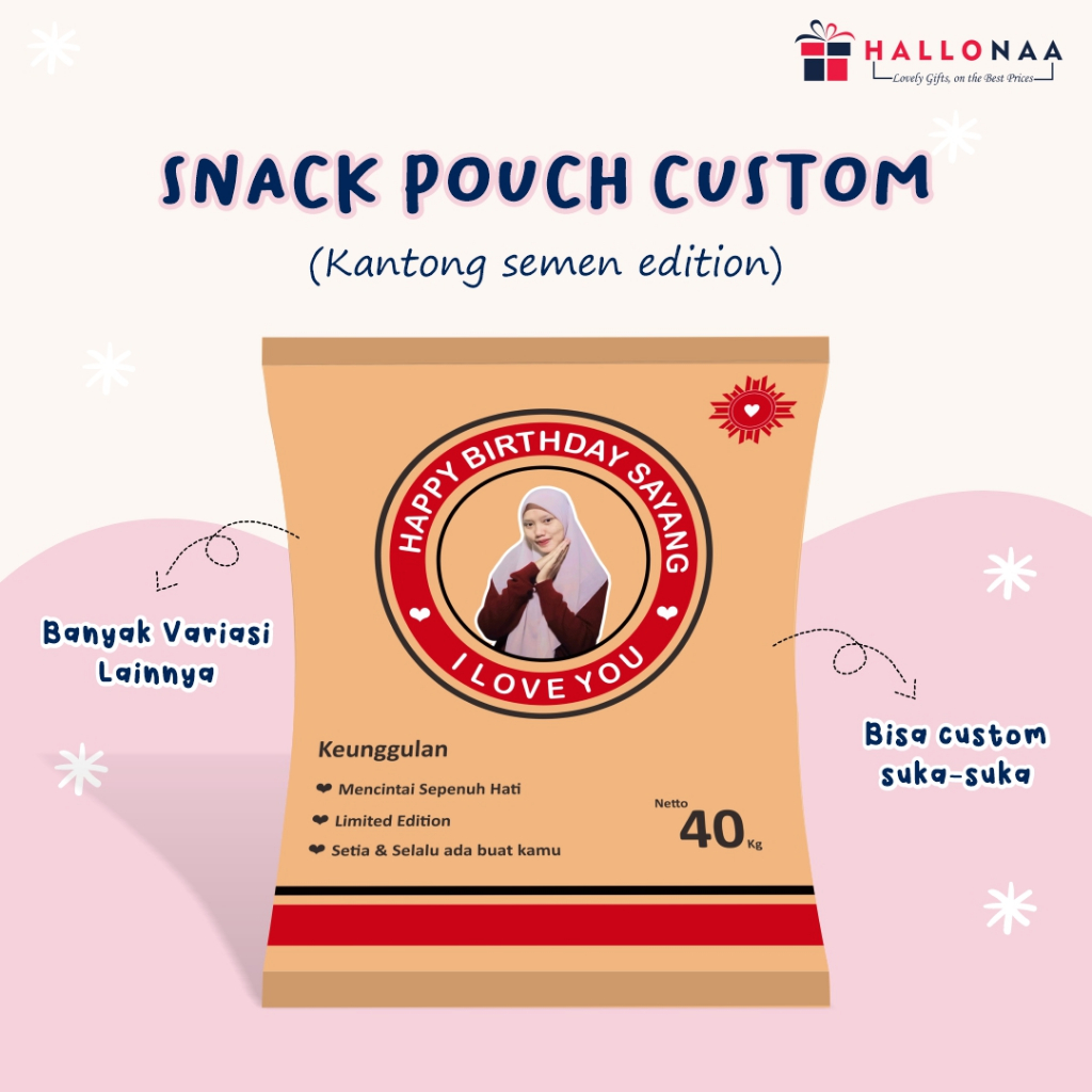 Jual SNACK POUCH CUSTOM | CUSTOM FOTO DAN TEXT | CUSTOM ALA KANTONG ...