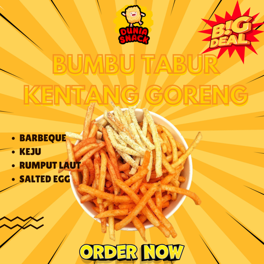 Jual BUMBU TABUR KENTANG GORENG RASA KEJU , BARBEQUE , SALTED EGG ...