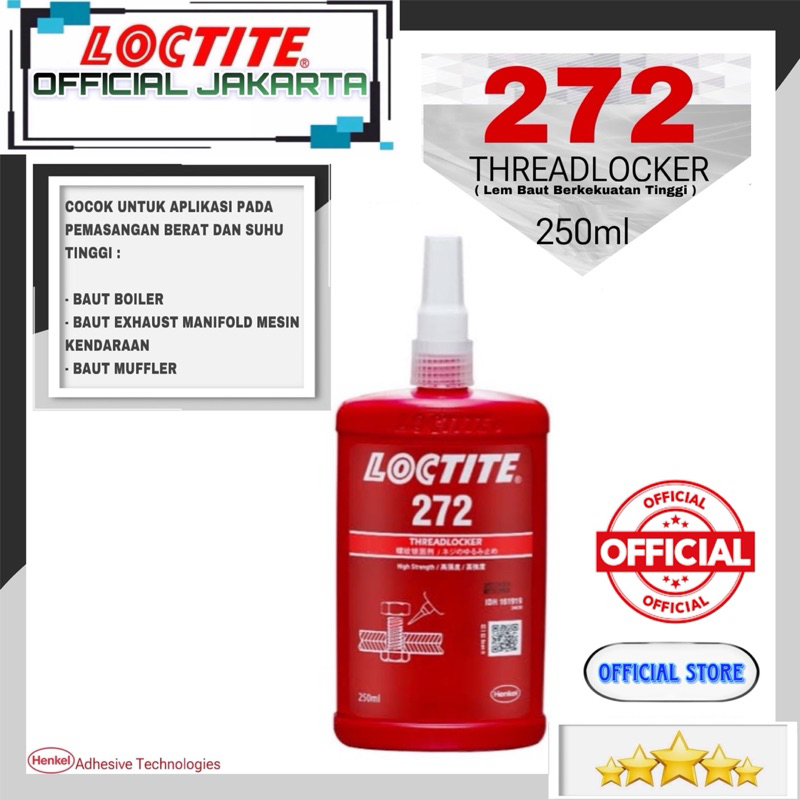 Jual LOCTITE 272 Threadlocker 250ml Lem Baut Kekuatan Tinggi 250ml Lem Loctite 272 | Shopee ...