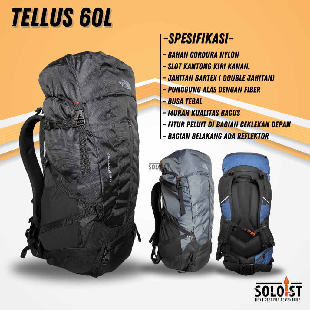 Jual Tas Carrier Lokal 60 Liter / Tas Gunung Phantom 60 Liter / Carrier 60L Primero / Tas ...
