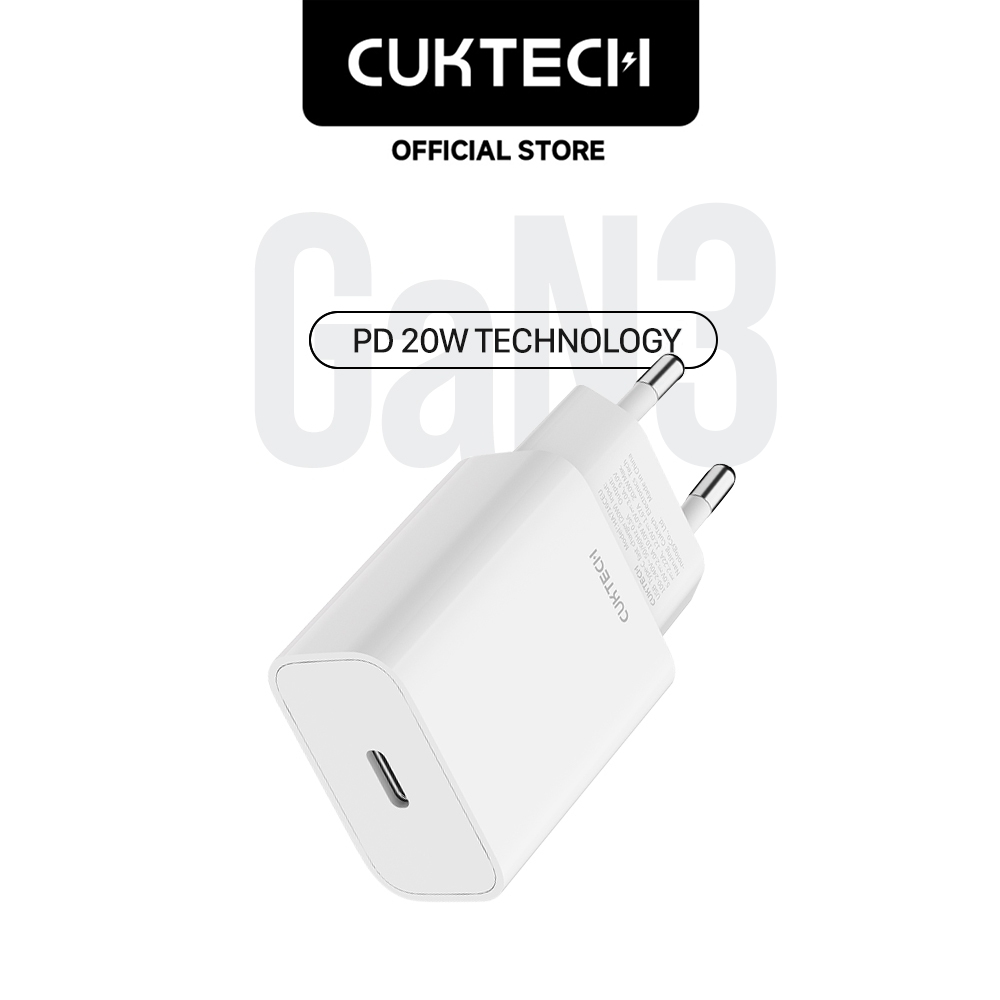 Jual Cuktech HA716C GaN3 Charger 20W Adaptor Kepala Charger MFI Fast Charging PD QC | Shopee ...