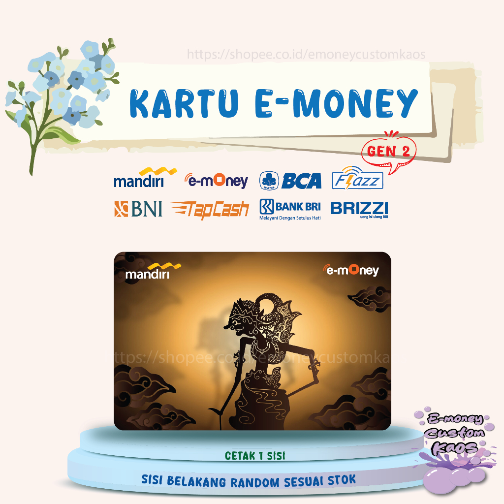 Jual KARTU EMONEY GAMBAR WAYANG KULIT JAWA E MONEY E TOLL MANDIRI FLAZZ ...