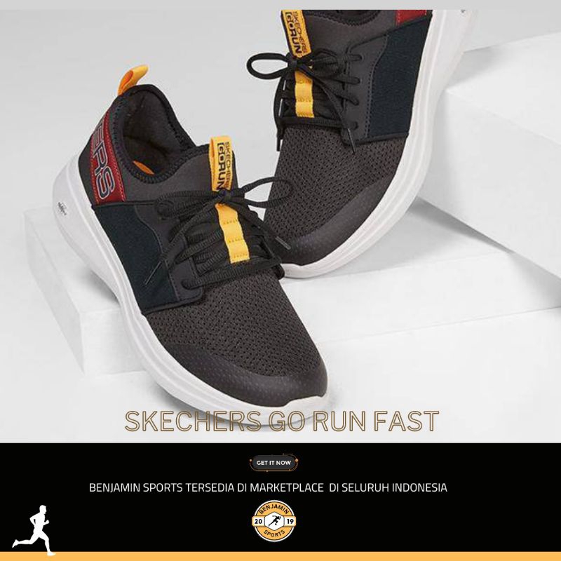Jual Sepatu lari pria Skechers Go run fast 55109BKMT Original BNIB ...