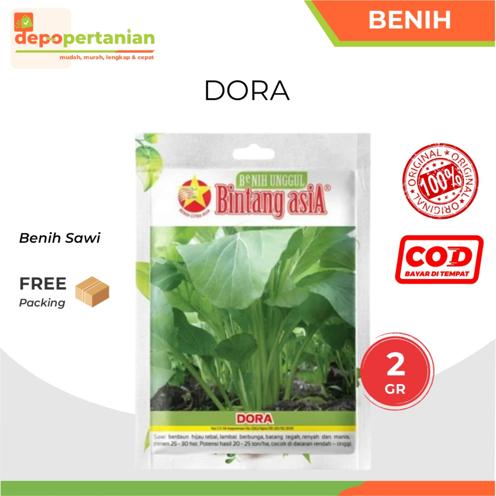Jual Depo Pertanian - Benih Sawi Dora F1 2 gram Sawi Caisim Manis Cap ...