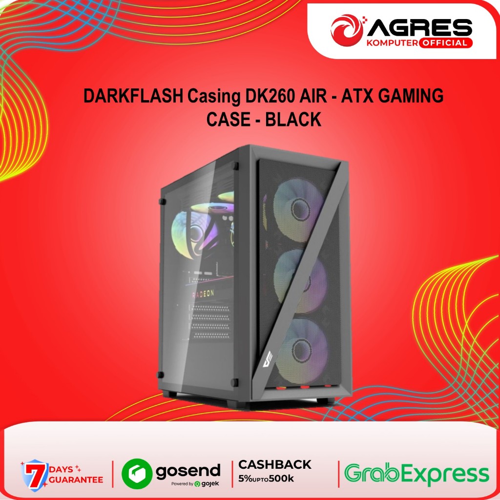 Jual DARKFLASH Casing DK260 AIR - ATX GAMING CASE - BLACK | Shopee Indonesia