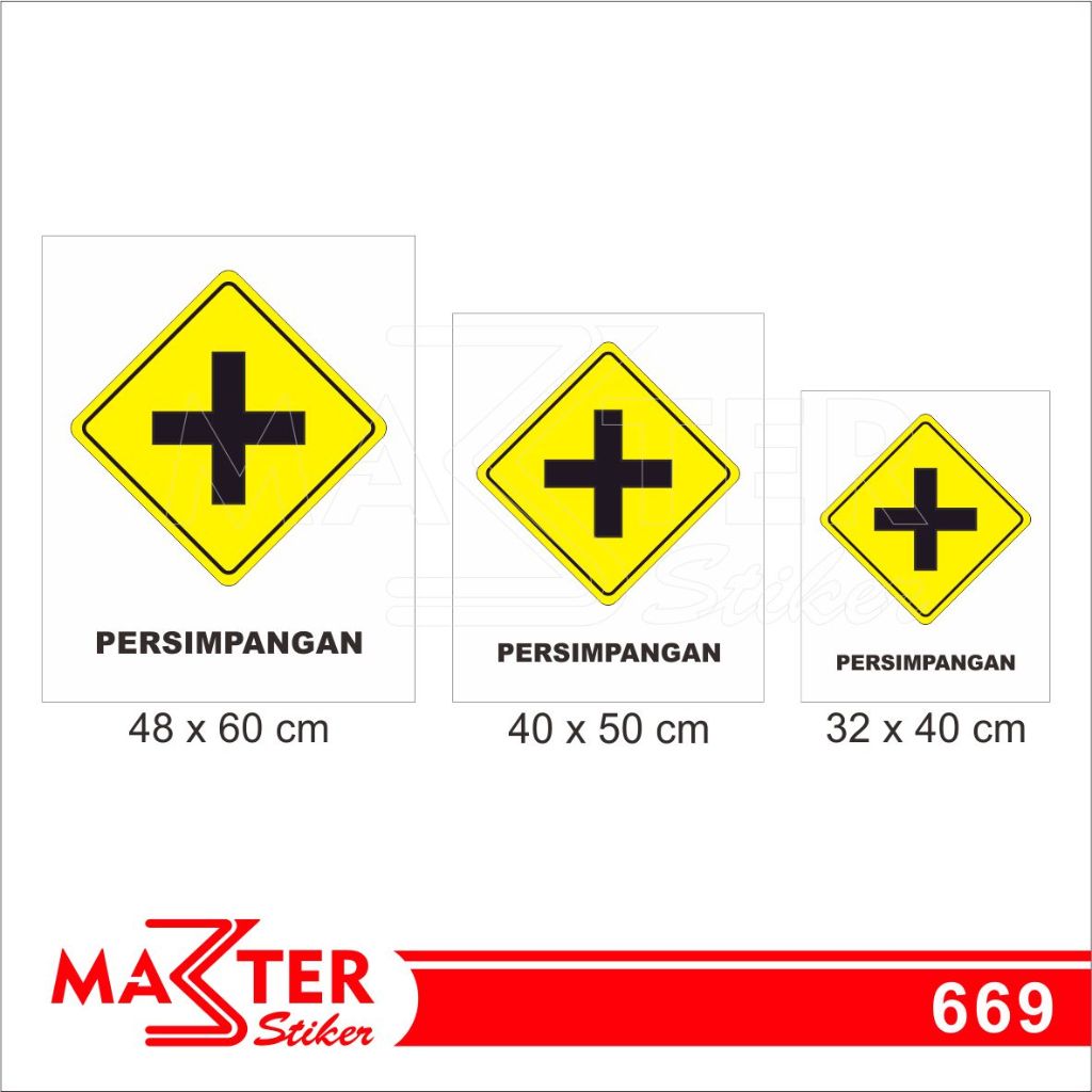 Jual 669 - Stiker Rambu Lalu Lintas, Persimpangan, Sticker Vinyl ...