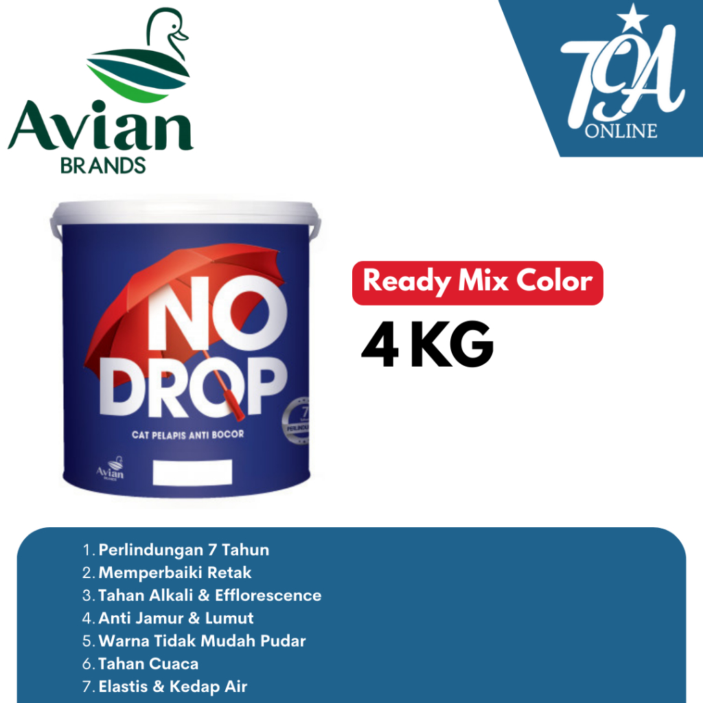 Jual Cat Tembok Pelapis Anti Bocor No Drop Avian Brands 4 KG | Shopee ...