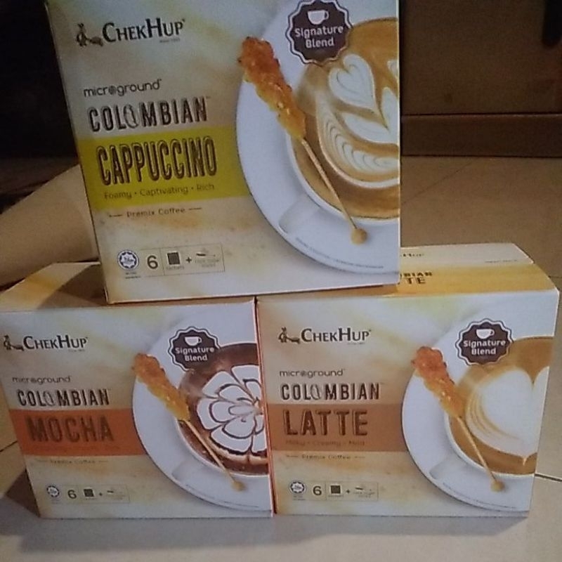 Jual Chek Hup Colombian Capucino/latte/mocha dg stick gula batu (6 ...