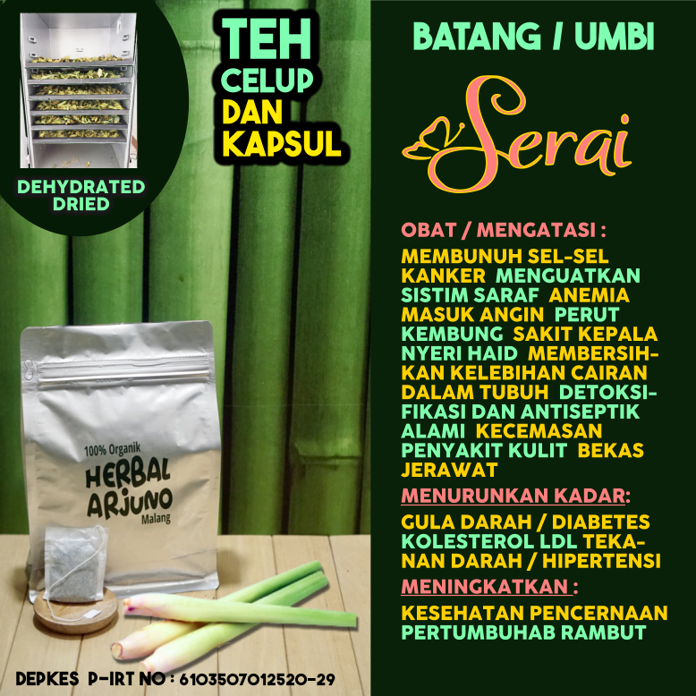 Jual Dehydrated Dried Teh & Kapsul Batang Umbi Serai Sereh Obat Anemia ...