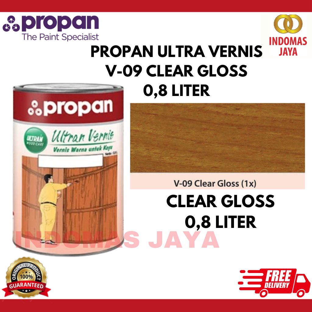 Jual PROPAN Ultran Vernis V-09 CLEAR GLOSS 0,8 L / POLITUR / Plitur ...