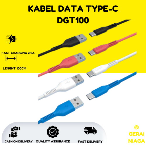 Jual Kabel Data Type-C DGT100 merek DAP 100cm Kabel Charger Fast ...