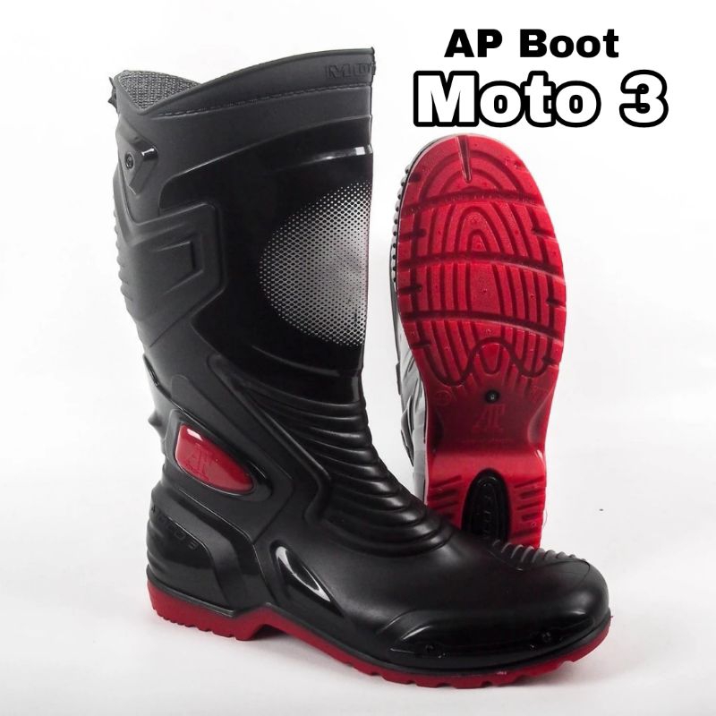 Jual Sepatu AP BOOT MOTO 3 Panjang Safety Bikers Tinggi Anti Tembus Air ...