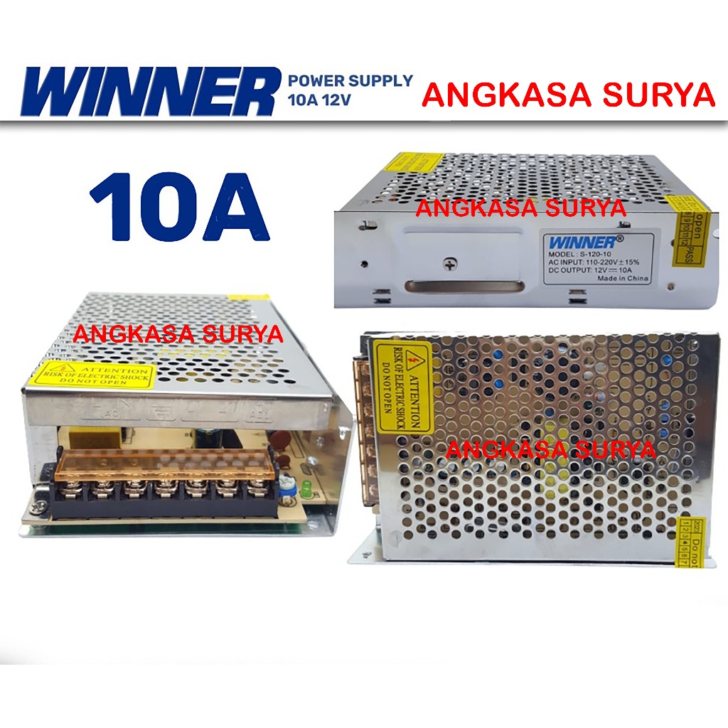 Jual POWER SUPPLY BESI JARING 10A 12V WINNER / ADAPTOR SWITCHING 10 AMPERE 12 VOLT BESI JARING ...