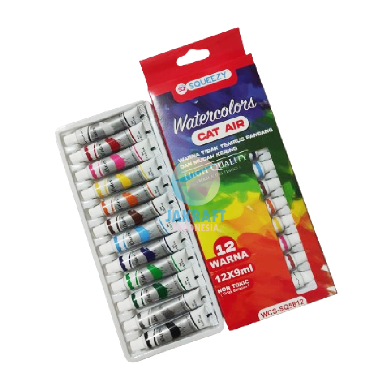 Jual (12 Pcs) Cat Lukis Air Set 12 Warna SQUEEZY WCS-SQ5812 Water Color ...