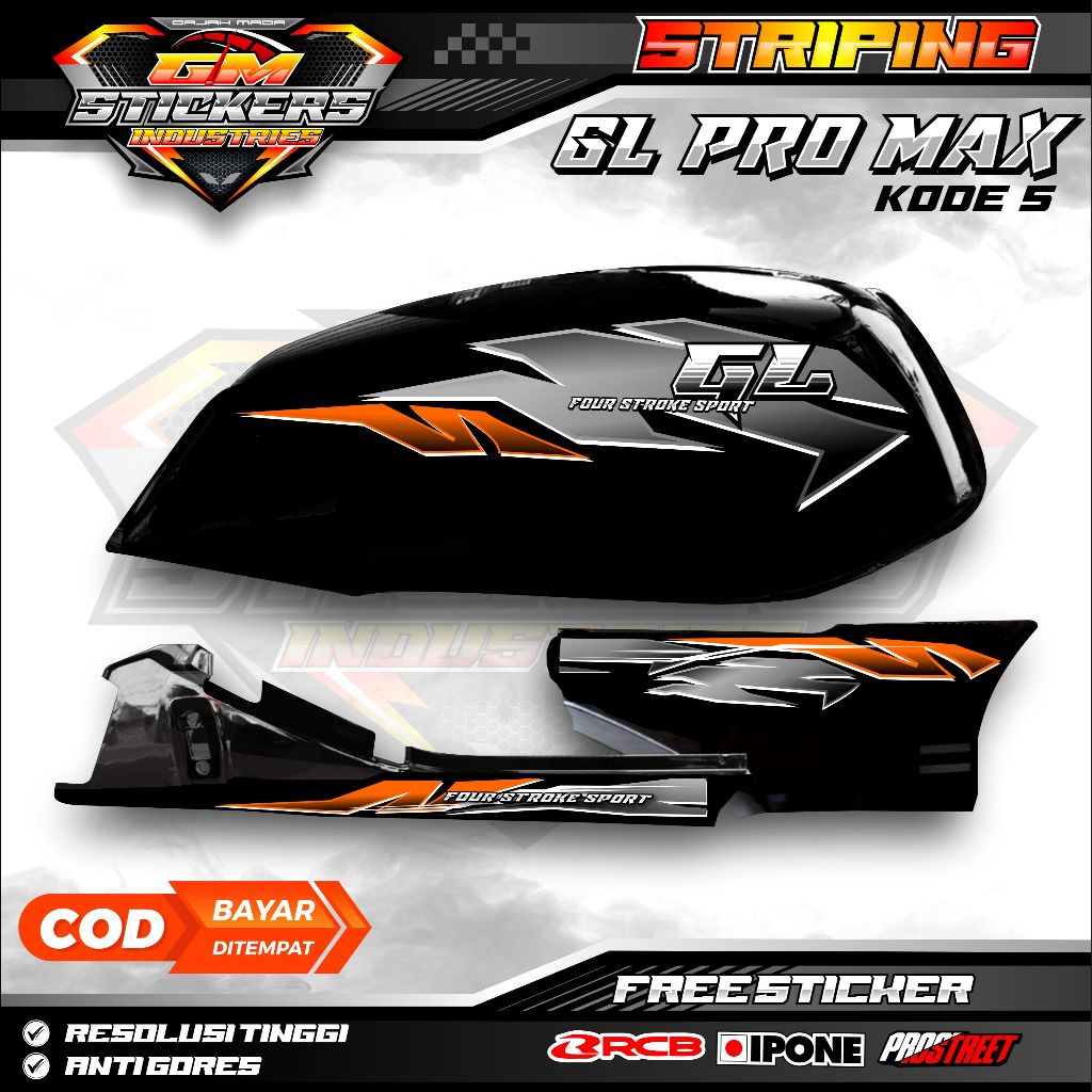 Jual STRIPING VARIASI HONDA GL PRO MAX KEREN DESAIN RACING VIRAL ...