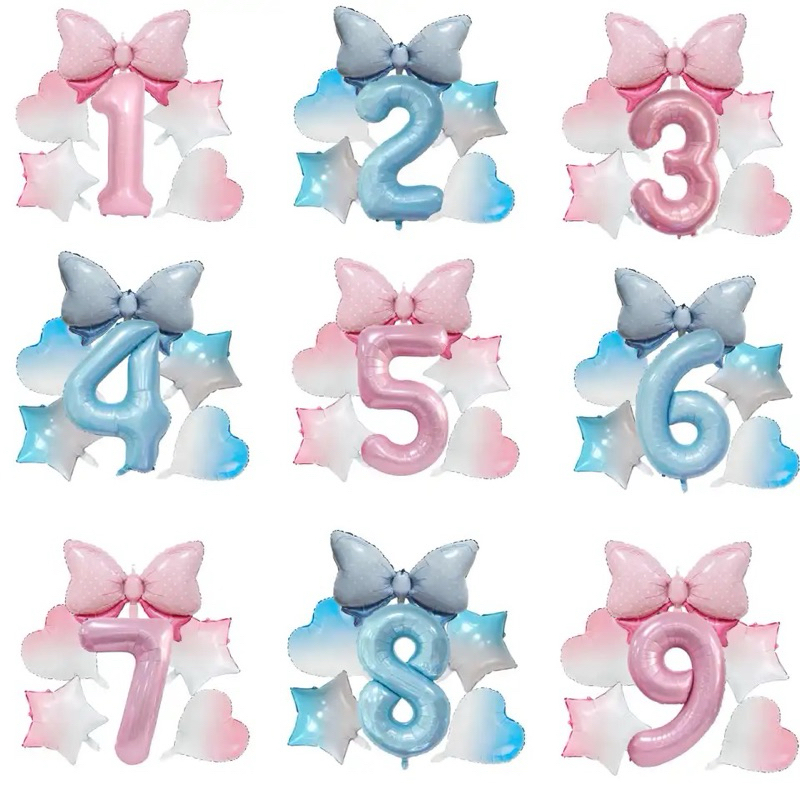 Jual PAKET BALON PITA LOVE BINTANG GRADASI ANGKA 80cm | Shopee Indonesia