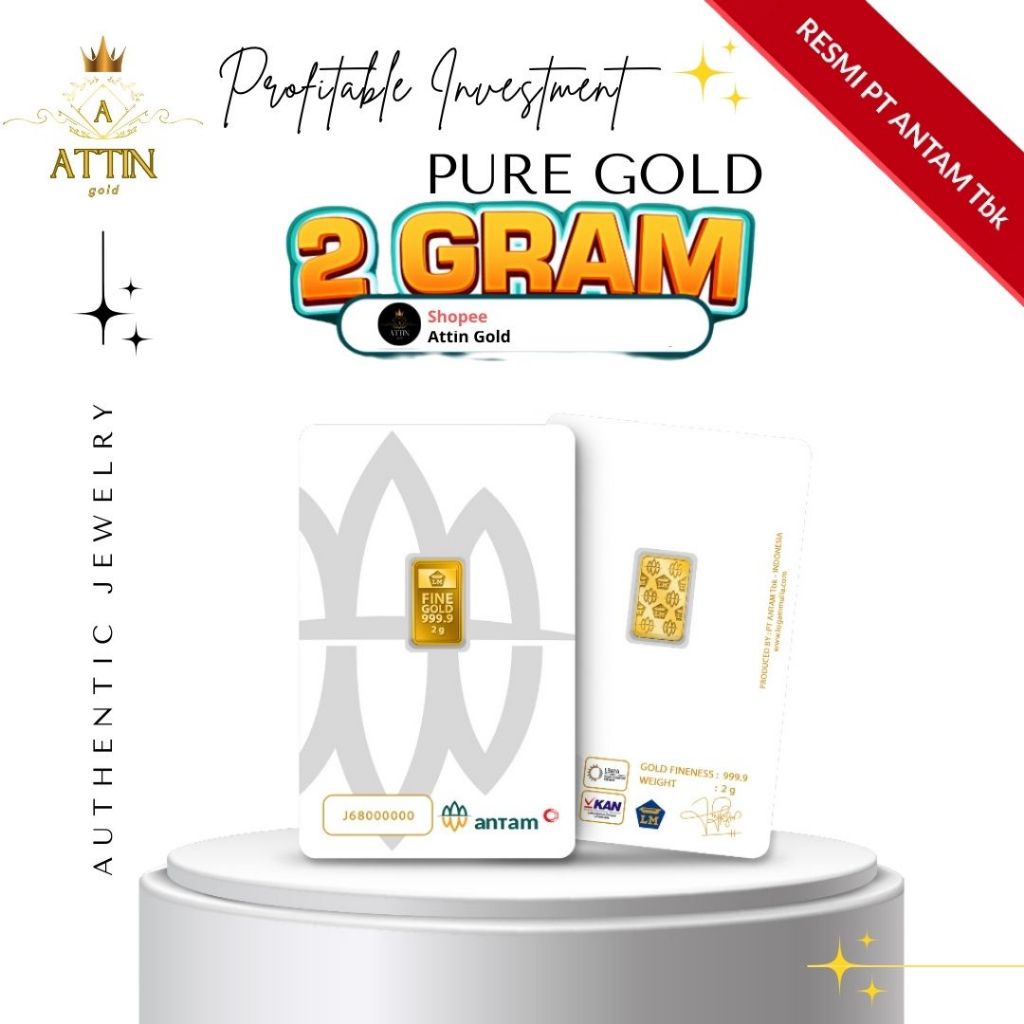 Jual Attin Gold Logam Mulia Emas Murni Batangan Antam Bersertifikat ...