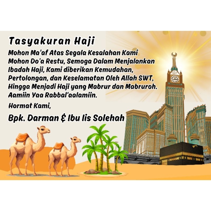 Jual Stiker Haji dan Umroh Custom Nama - Stiker Tasyakuran Haji dan ...