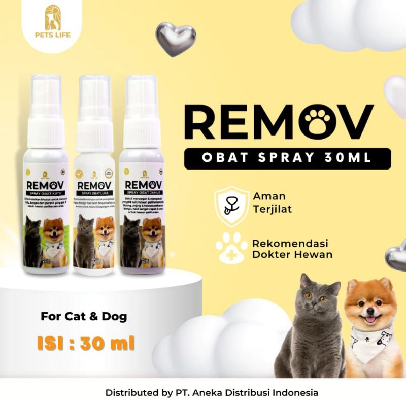 Jual Remov Obat Jamur, Obat Kutu, Obat Luka Spray Untuk Kucing dan ...