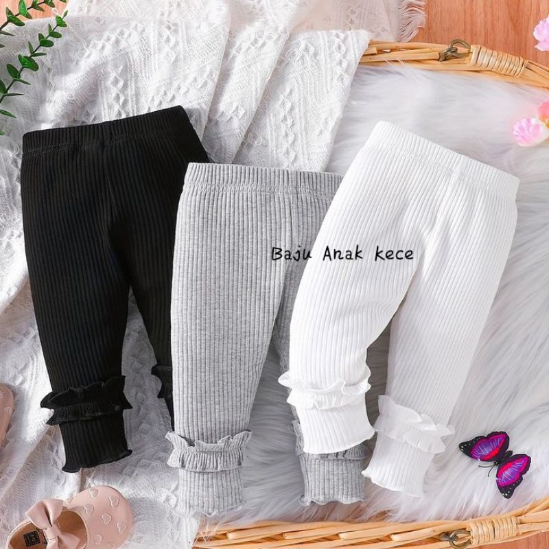 Jual LEGING Ruffle Anak Perempuan 0-5 Tahun Legging Rib Knite Katun ...