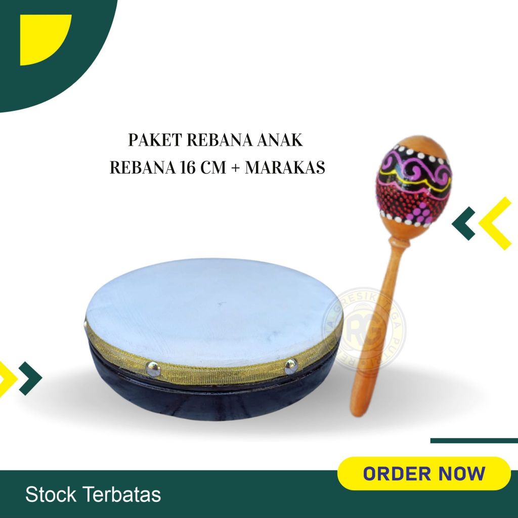 Jual Rebana mainan rebana kotek kecil rebana kayu mangga ukuran 16 cm ...