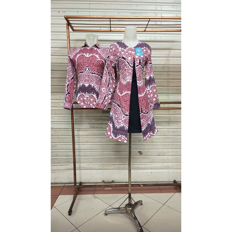 Jual ASIEN BATIK Polyester motif Cacing Merah ready size | Shopee Indonesia