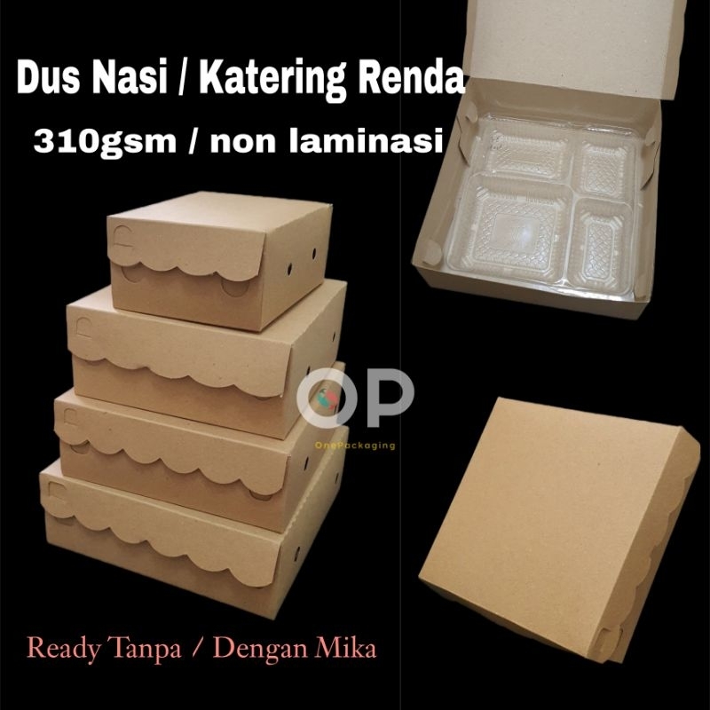 Jual Dus Kotak Nasi/Dus nasi RENDA 18x18 20X20 / Kotak Nasi 18x18 20x20 ...