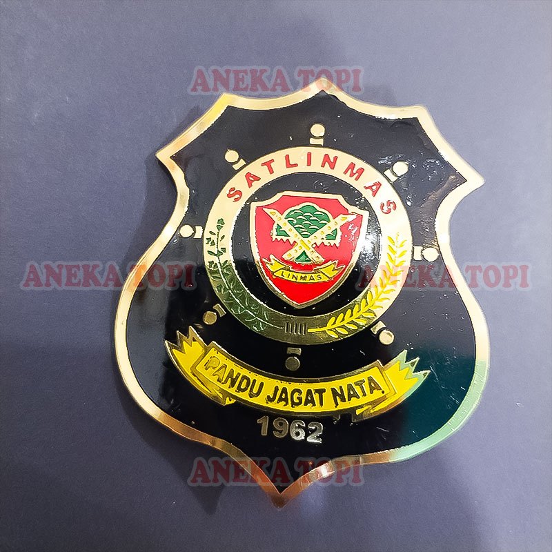 Jual Lencana Pin Perisai Linmas Pin Satlinmas Lencana Logo Linmas Model ...