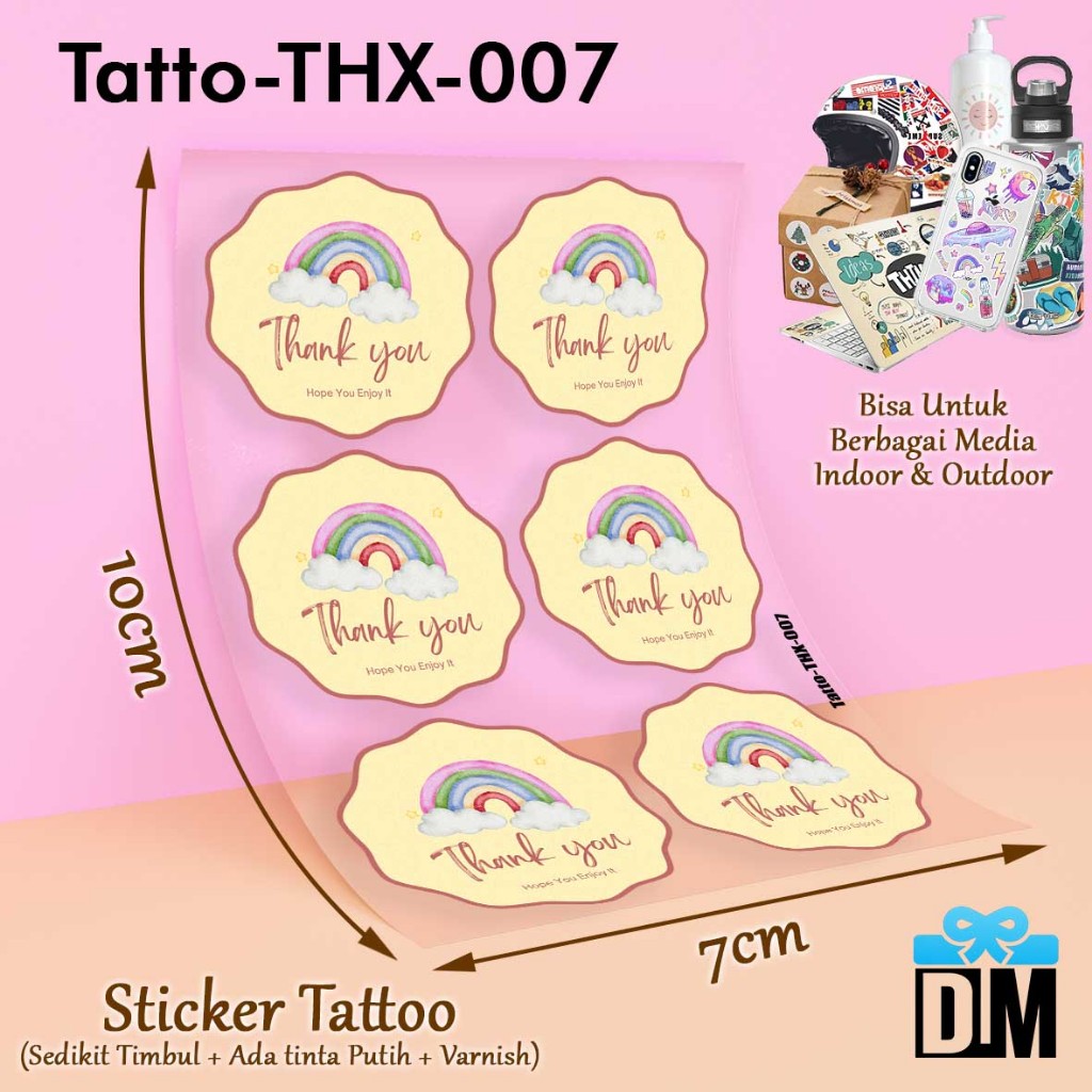 Jual Sticker UV Stiker Tato Tattoo Ucapan Thank you Terima kasih Thx ...