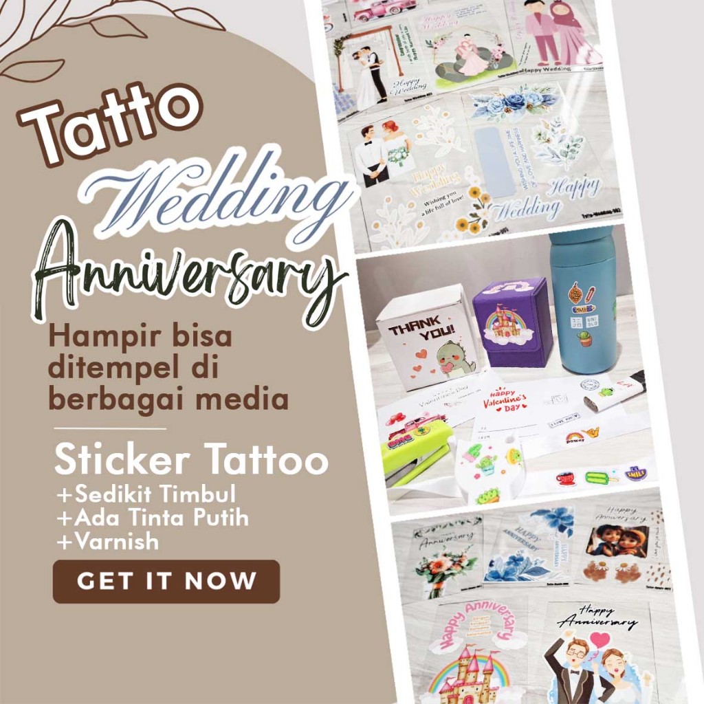 Jual Sticker UV Stiker Tato Wedding Anniversary Hadiah Gift Suvenir ...