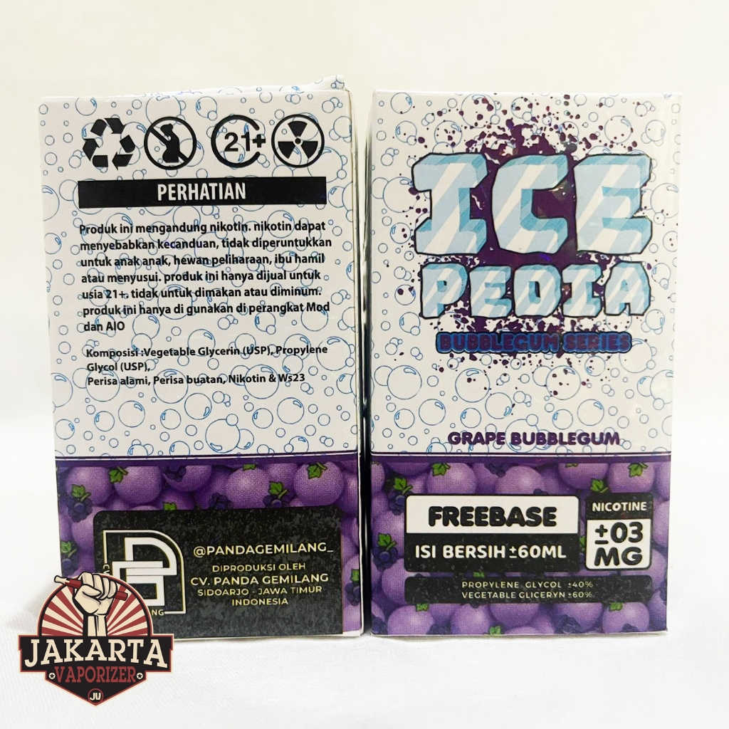 Jual ICEPEDIA BUBBLEGUM GRAPE BUBBLEGUM 60ML 3MG ICE PEDIA BY MAJAPAHIT ...