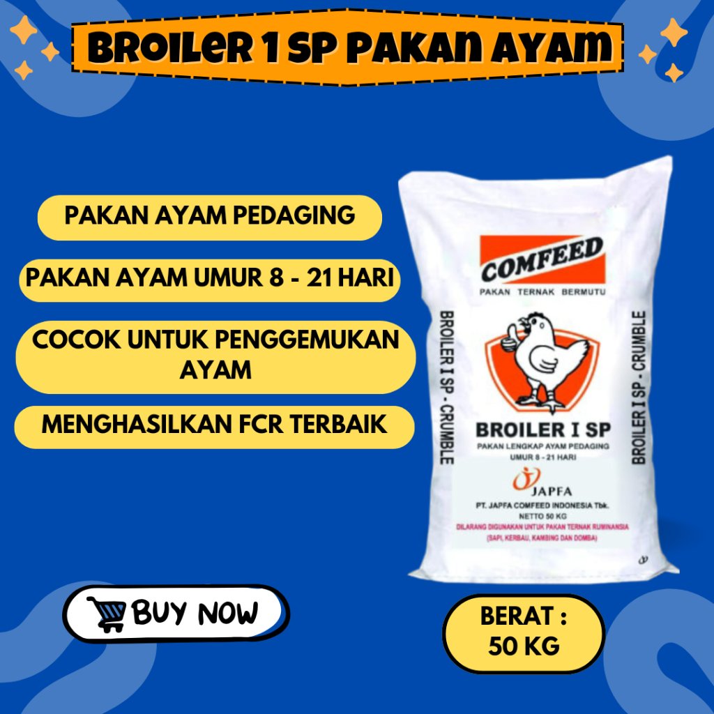 Jual Pakan Ayam Broiler 1 SP Japfa Comfeed Isi 50 kg - Makanan Ayam ...