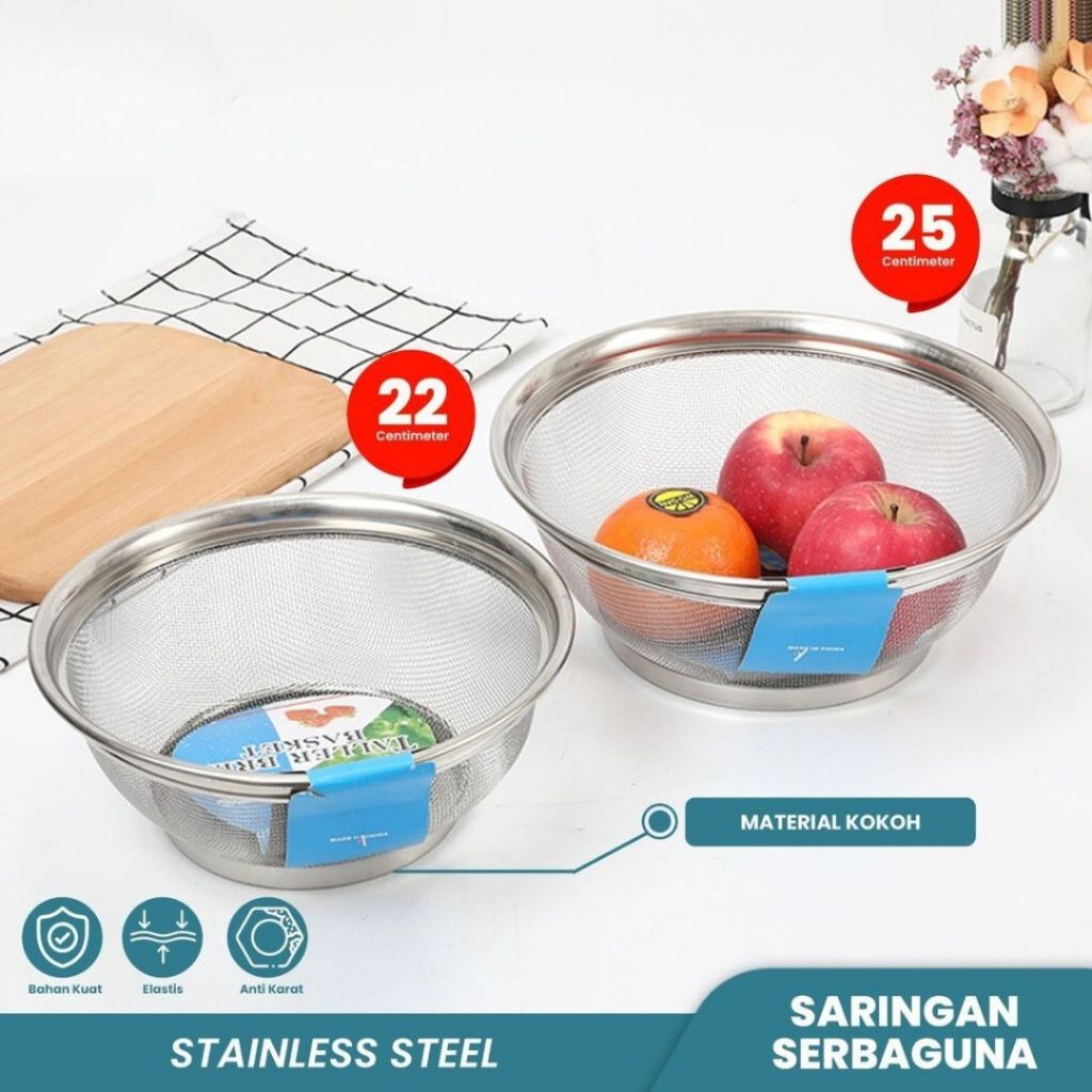 Jual Saringan Alat Peniris Cuci Sayur dan Buah 22 / 25 cm Strainer ...