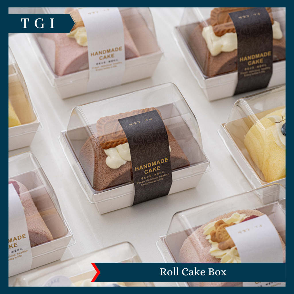 Jual TGI - KOTAK BOX BOLU GULUNG PUTIH POLOS SIMPLE ROLL CAKE BOX MIKA ...