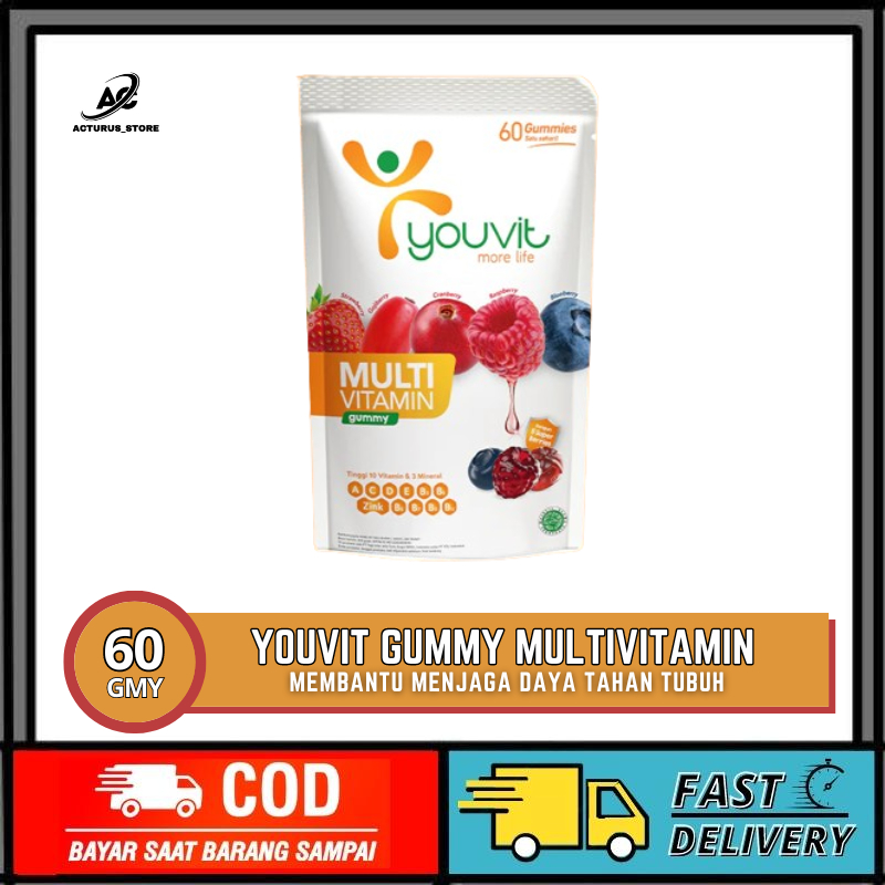 Jual Youvit Gummy Adult Multivitamin 60 Days Dewasa Vitamin Permen Buah Buahan | Shopee Indonesia