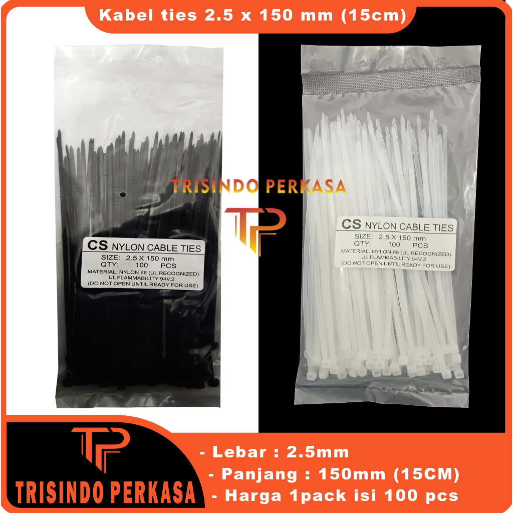 Jual Kabel Ties Cable Tie 2.5 x 150mm (15cm) | Shopee Indonesia